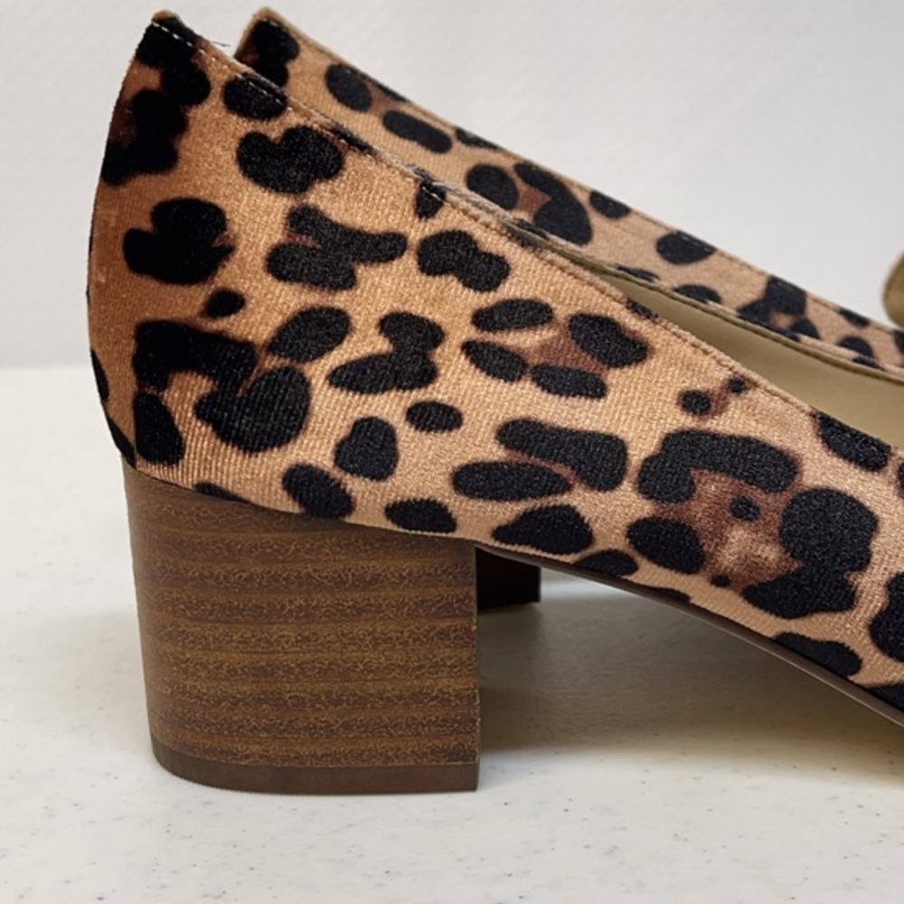 Sole Society Velvet Leopard Print Block Heel Pumps - Gem